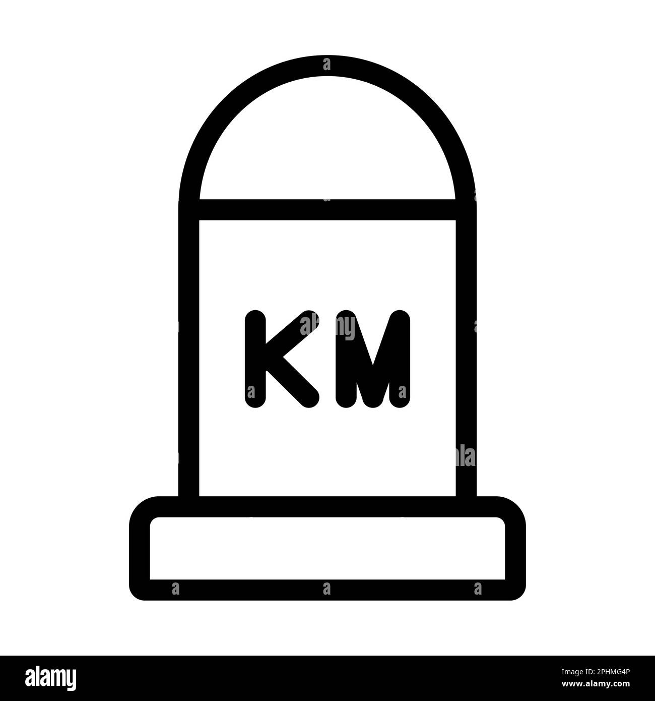 kilometer Vector Thick Line Icon For Personal And Commercial Use Stock ...