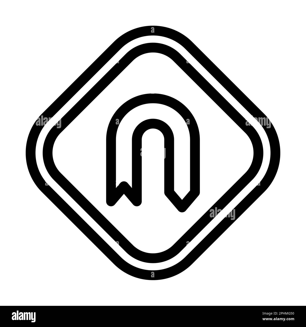 Turning Vector Thick Line Icon For Personal And Commercial Use Stock Photo - Alamy