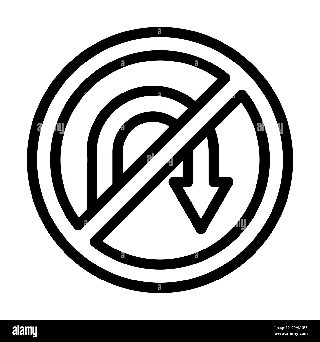 No U Turn Vector Thick Line Icon For Personal And Commercial Use Stock Photo - Alamy