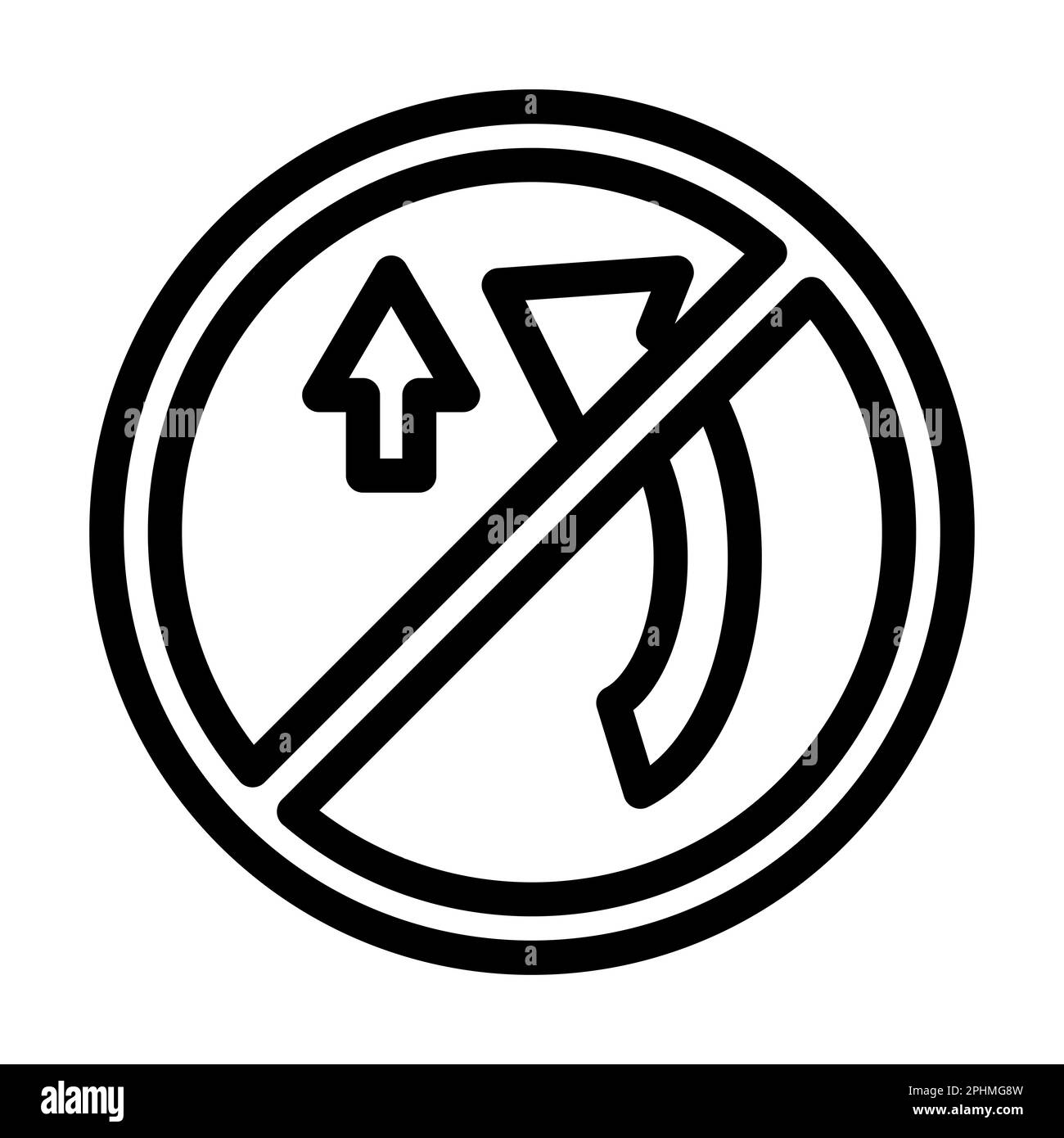 No Overtaking Vector Thick Line Icon For Personal And Commercial Use ...