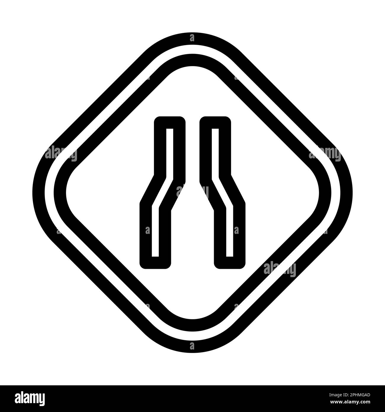 Narrow Road Vector Thick Line Icon For Personal And Commercial Use ...