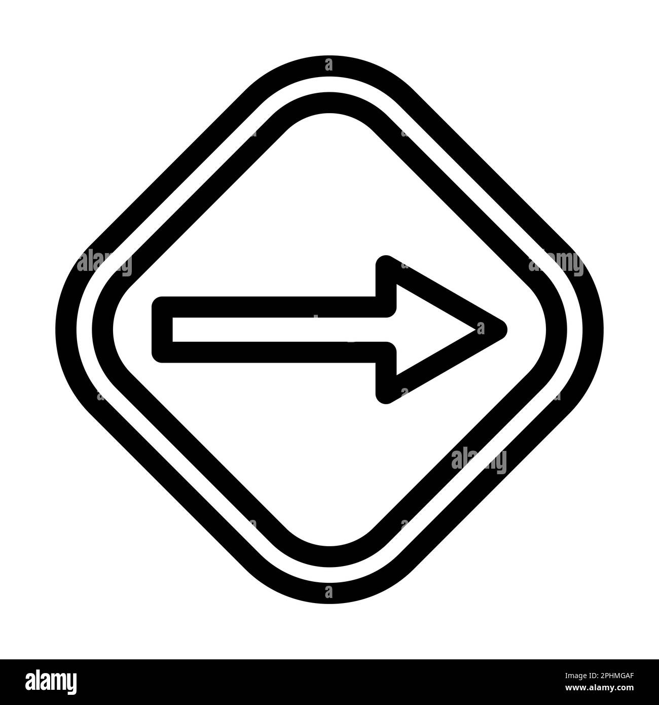 Right Way Vector Thick Line Icon For Personal And Commercial Use Stock ...