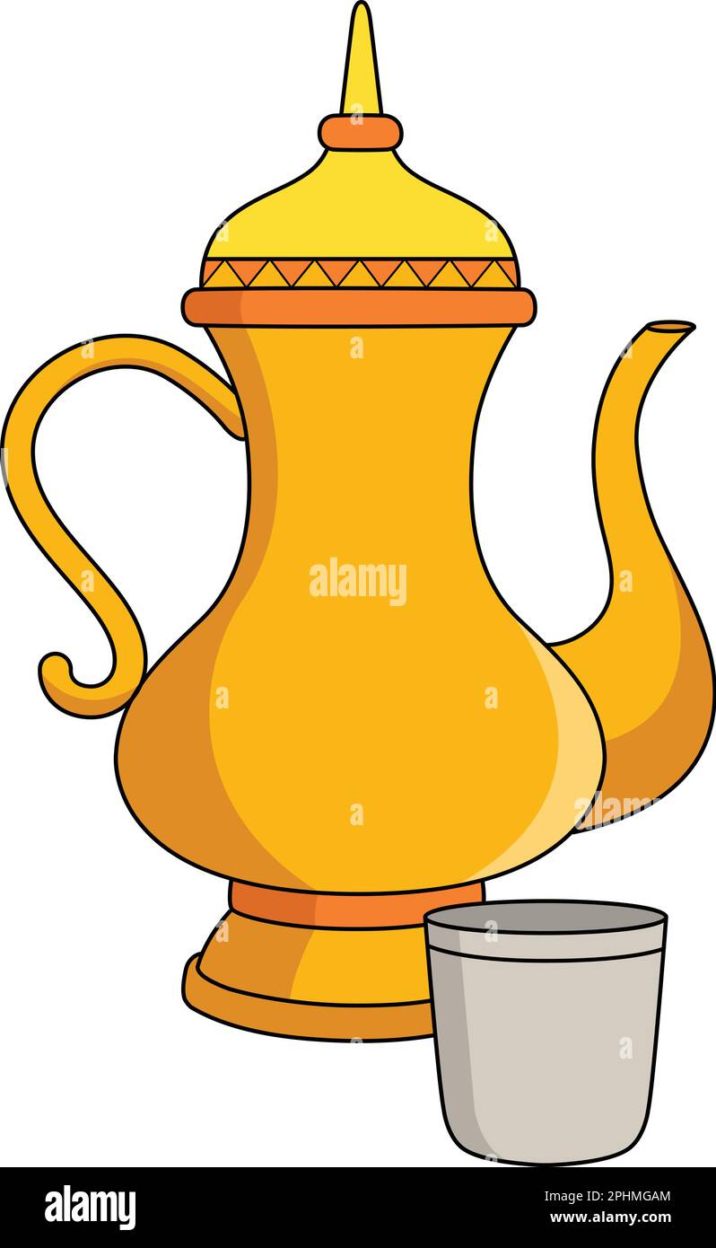 Tea Set Cartoon Colored Clipart Illustration Stock Vector Image & Art ...