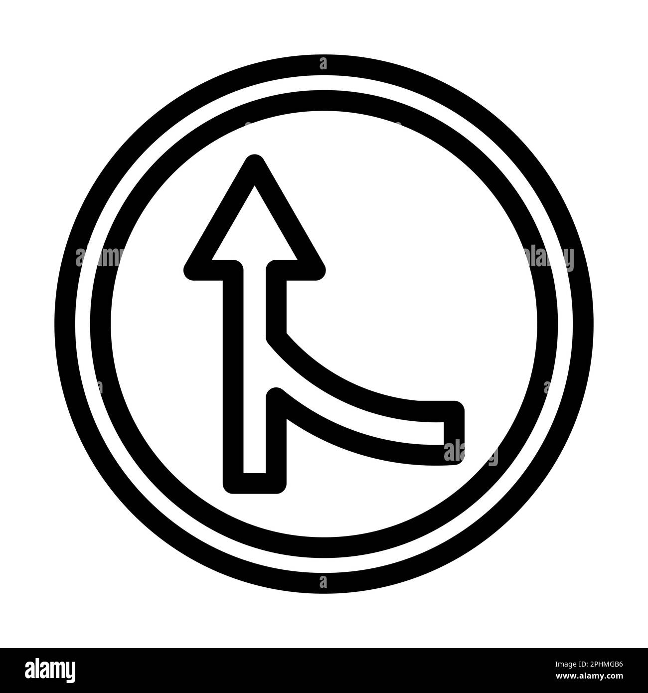 Merging Vector Thick Line Icon For Personal And Commercial Use Stock ...