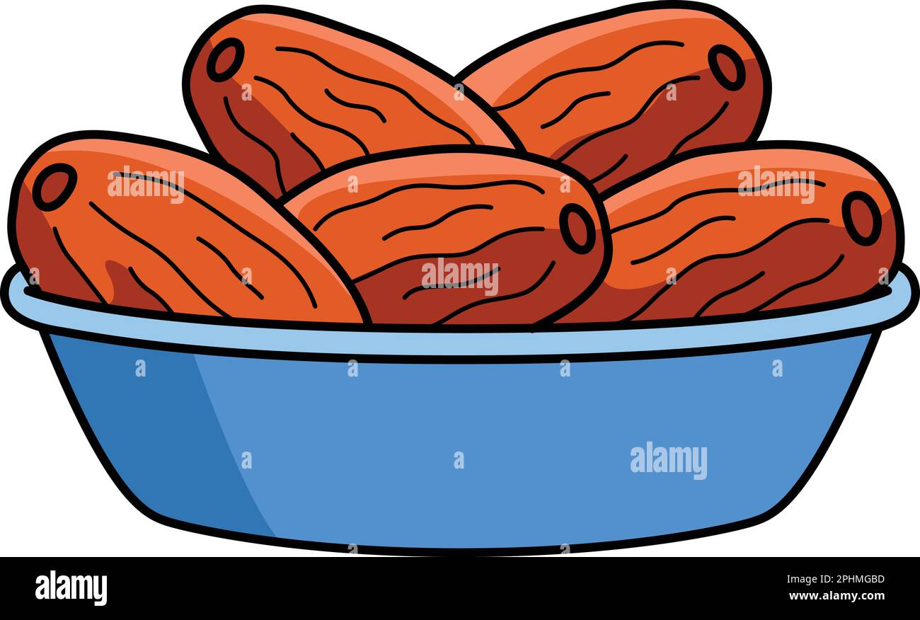 Dried Date Cartoon Colored Clipart Illustration Stock Vector Image ...