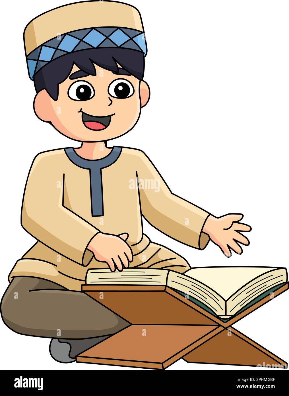 Boy Reading Quran Clipart