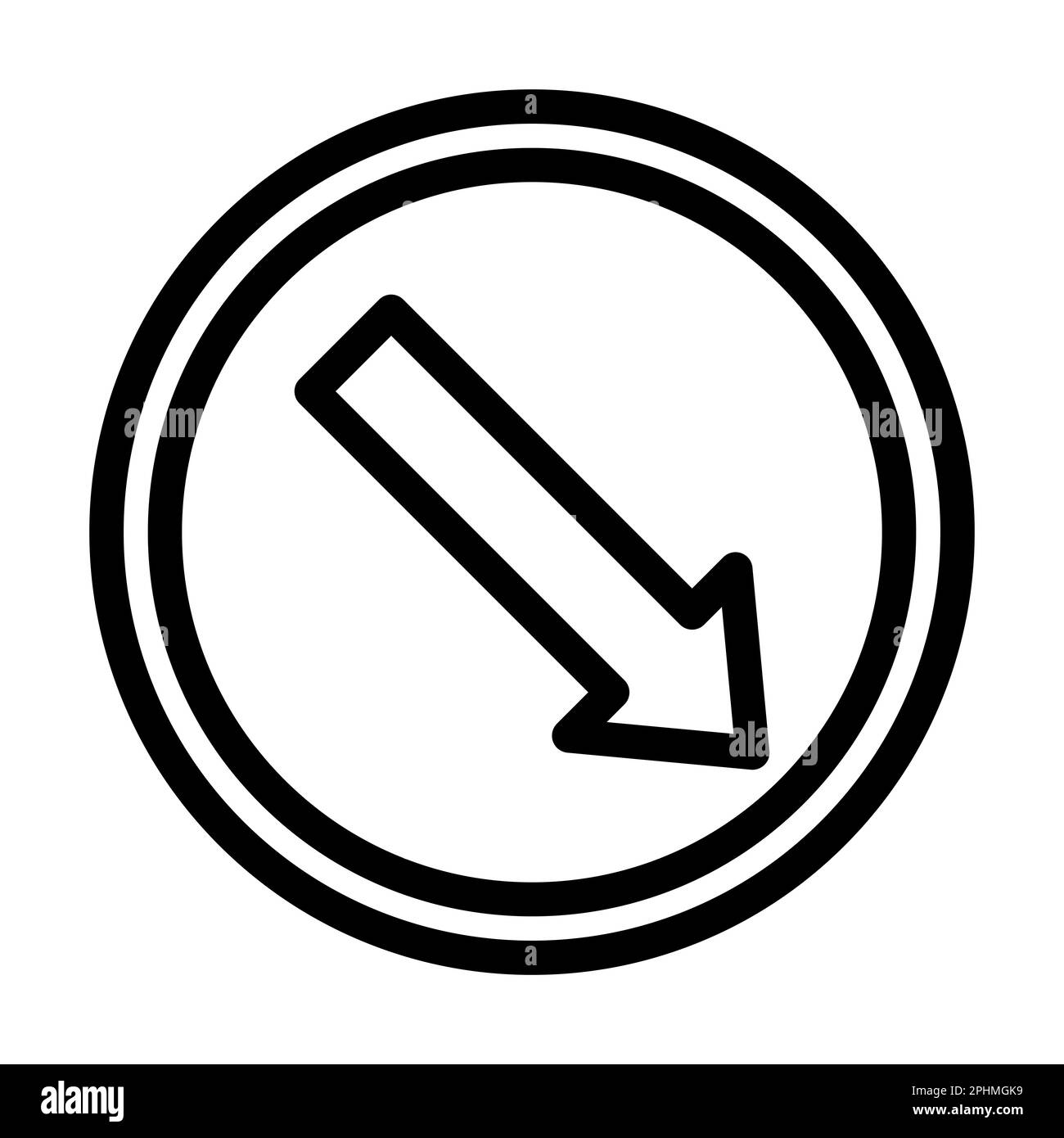Keep Left Vector Thick Line Icon For Personal And Commercial Use Stock Photo - Alamy