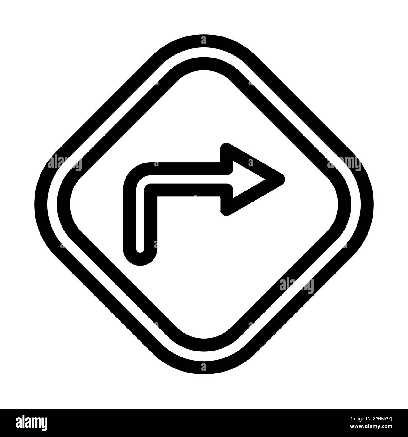 Go Right Vector Thick Line Icon For Personal And Commercial Use Stock ...