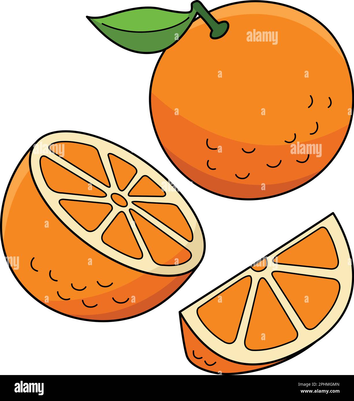 Orange Fruit Cartoon Colored Clipart Illustration Stock Vector Image ...
