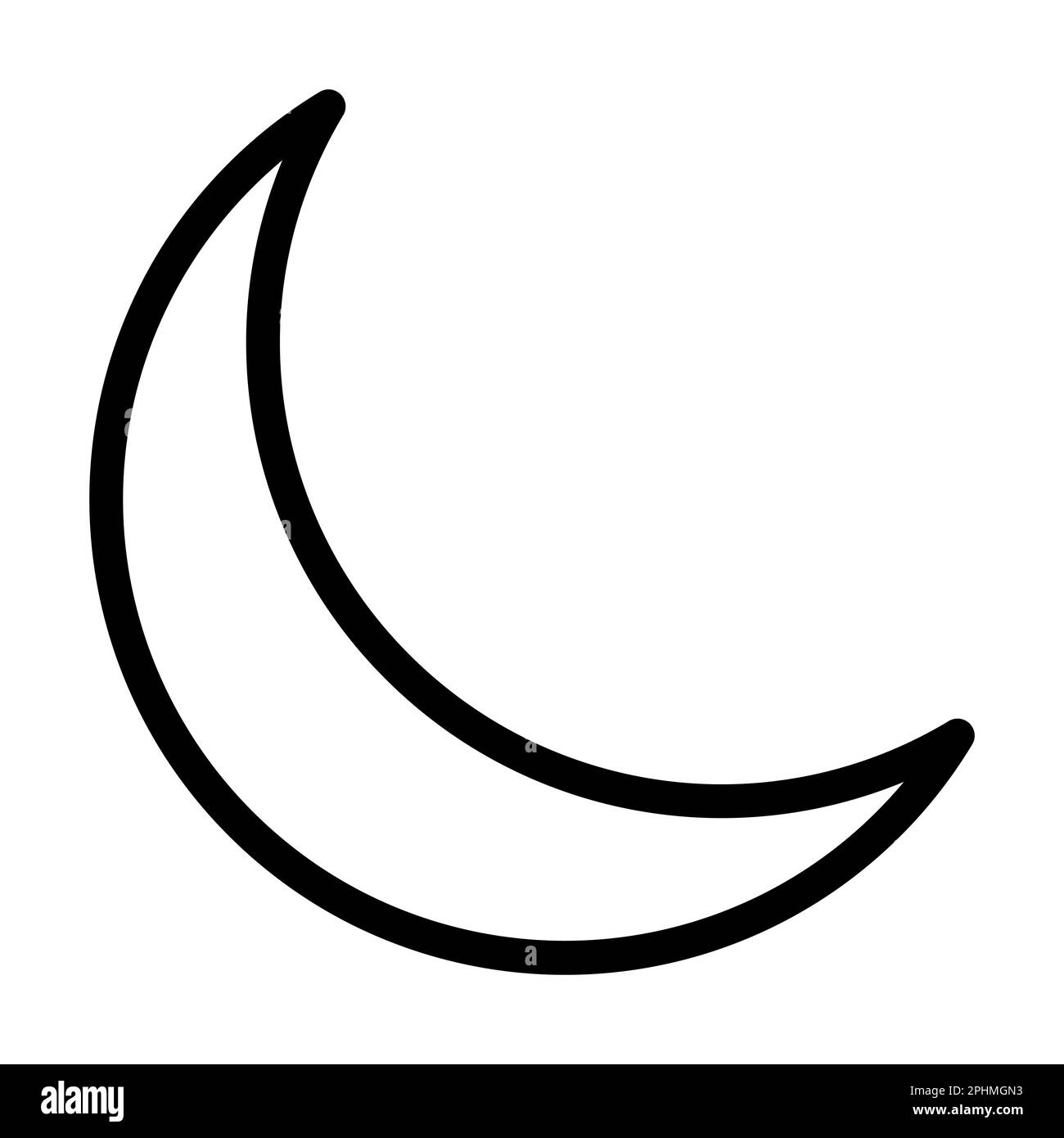Moon Vector Thick Line Icon For Personal And Commercial Use Stock Photo ...
