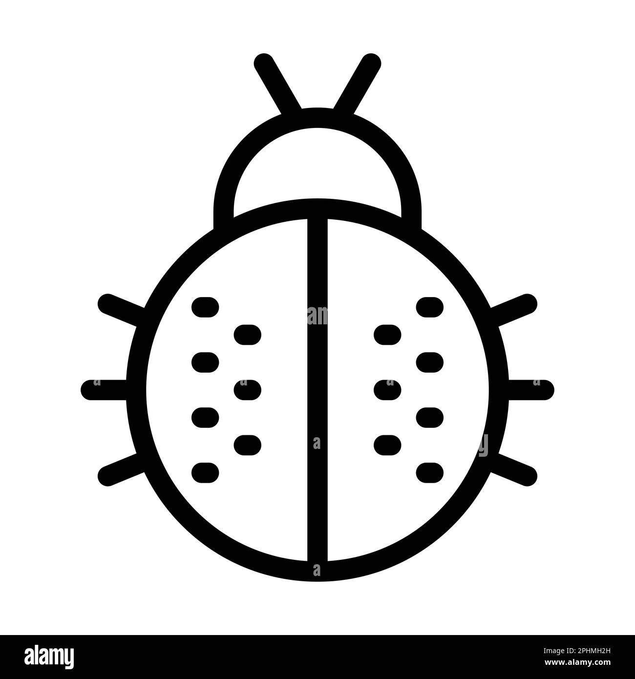 Ladybug Vector Thick Line Icon For Personal And Commercial Use Stock ...