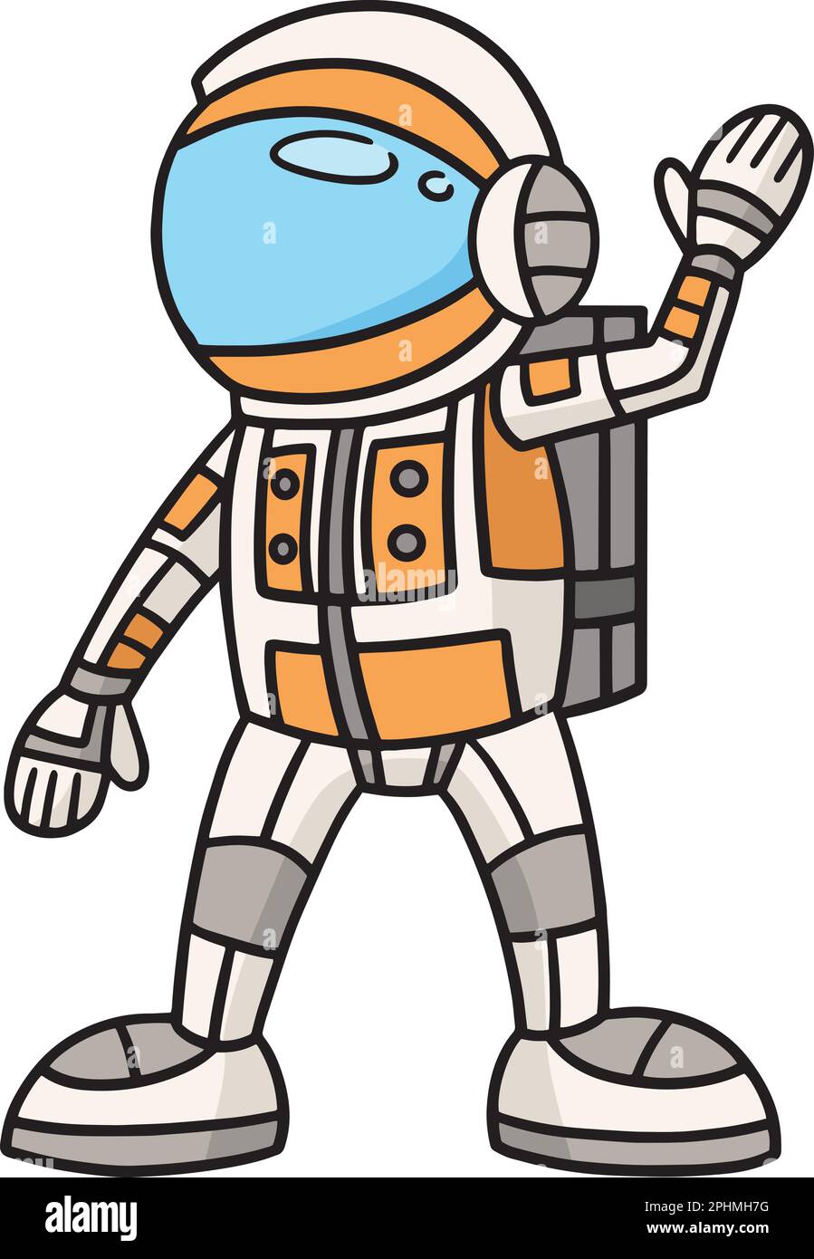 Astronaut Cartoon Colored Clipart Illustration Stock Vector Image & Art ...