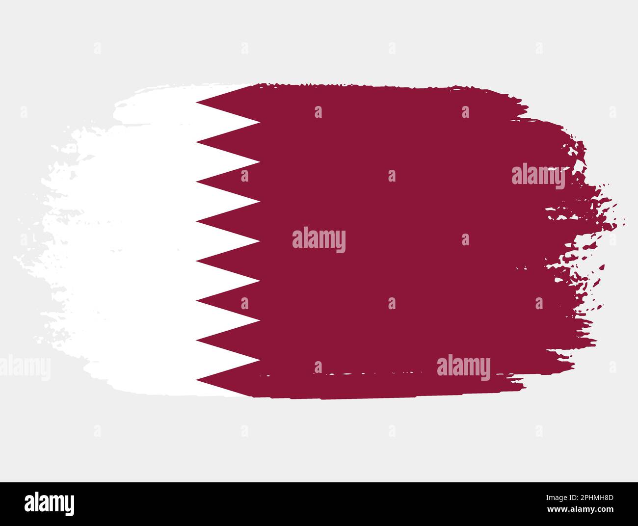 Artistic grunge brush flag of Qatar isolated on white background ...