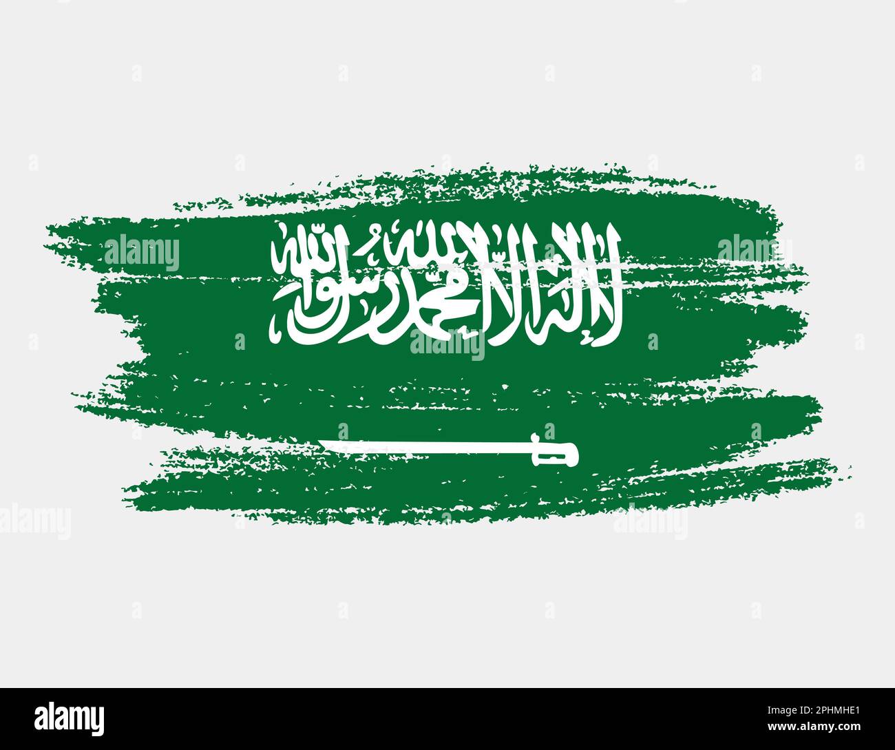Artistic grunge brush flag of Saudi Arabia isolated on white background ...
