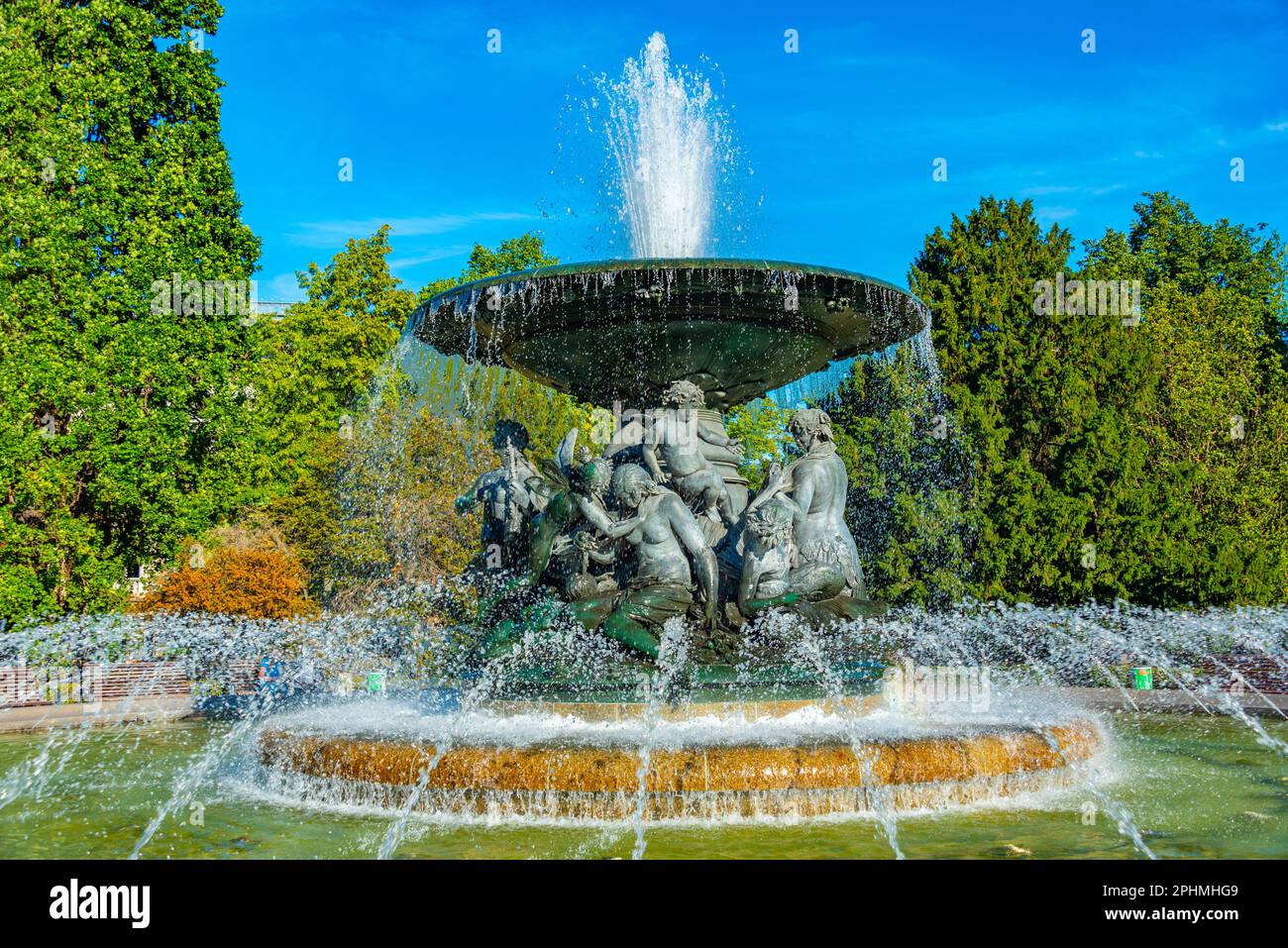 Fountain at Albertplatz in Dresden, Germany Stock Photo - Alamy