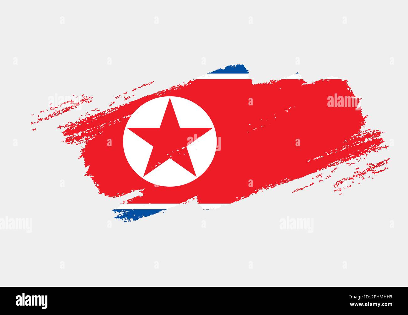 Artistic grunge brush flag of North Korea isolated on white background ... Artistic grunge brush flag of North Korea isolated on white background ...