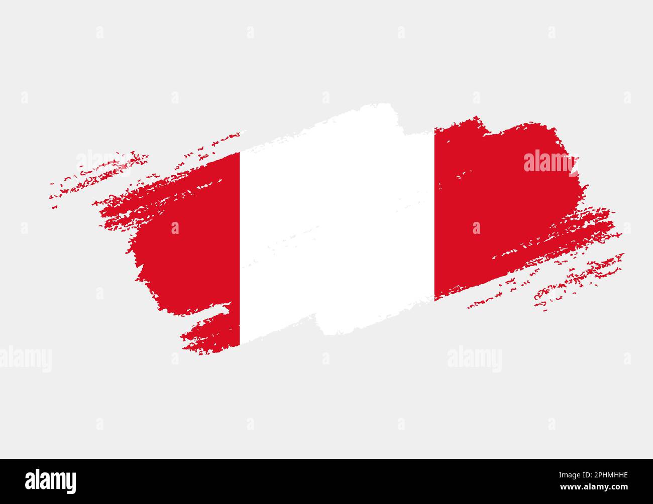 Artistic grunge brush flag of Peru isolated on white background ...