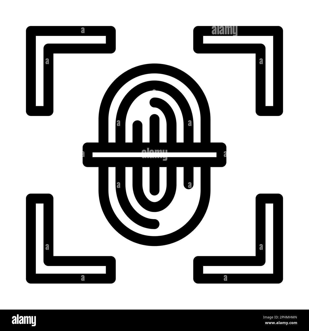 Finger Scan Vector Thick Line Icon For Personal And Commercial Use ...