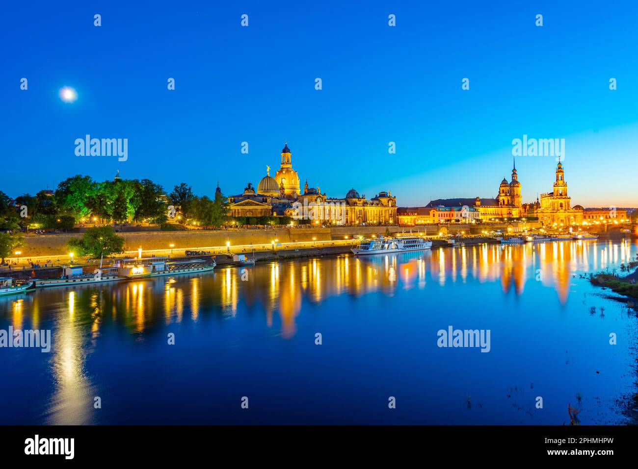 Sunset panorama view of German town Dresden Stock Photo - Alamy