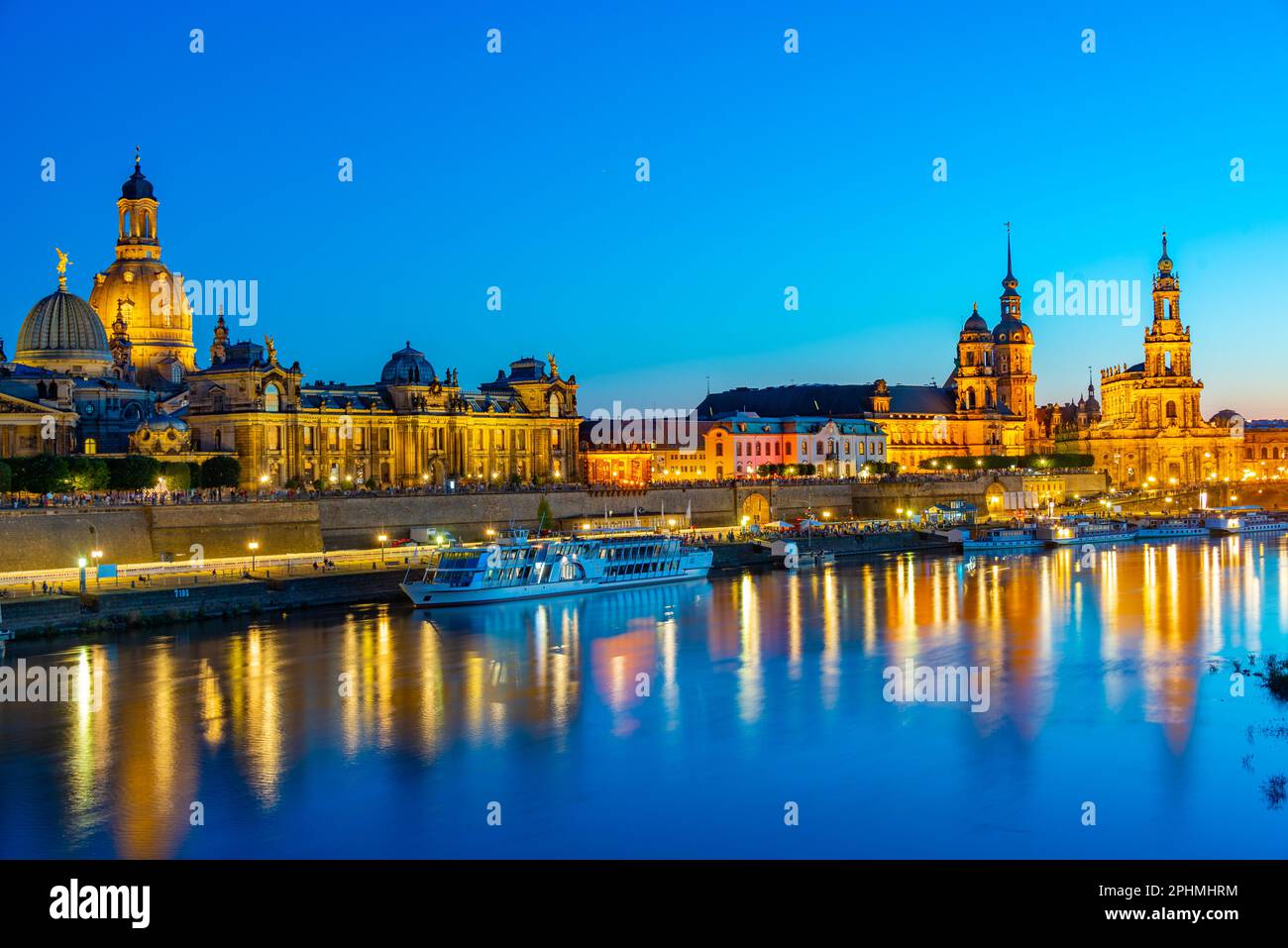 Sunset panorama view of German town Dresden Stock Photo - Alamy