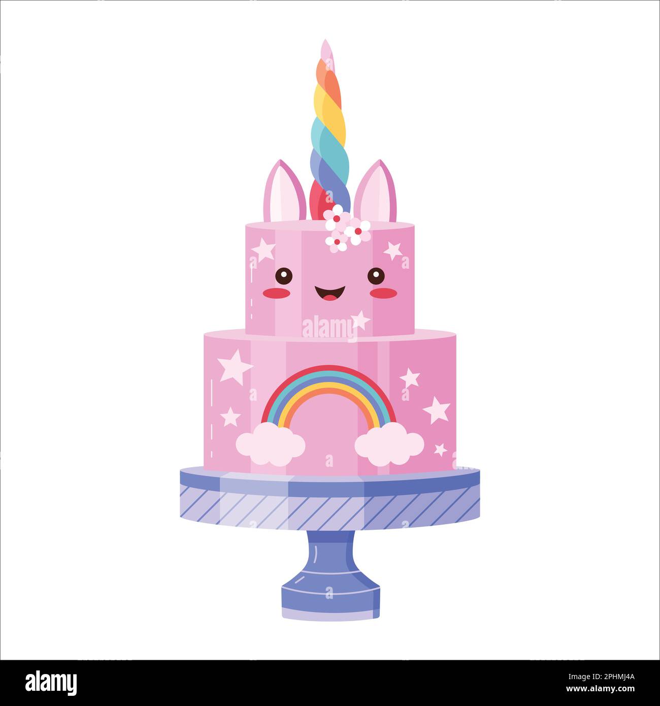 Unicorn rainbow cake Stock Vector Images - Alamy