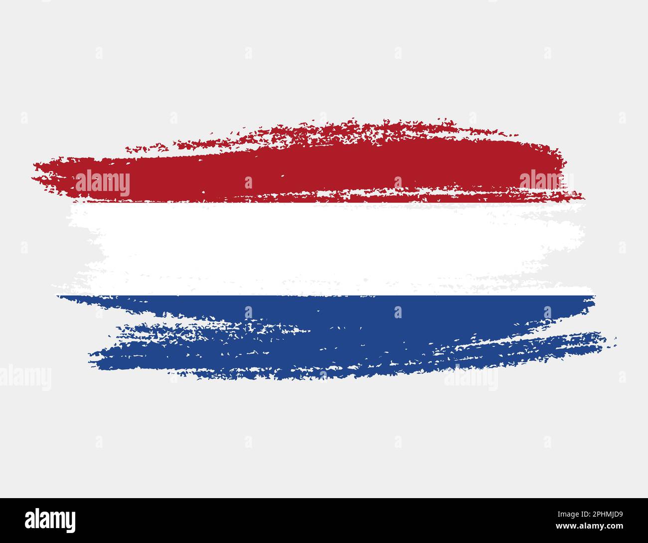 Artistic grunge brush flag of Netherlands isolated on white background ...