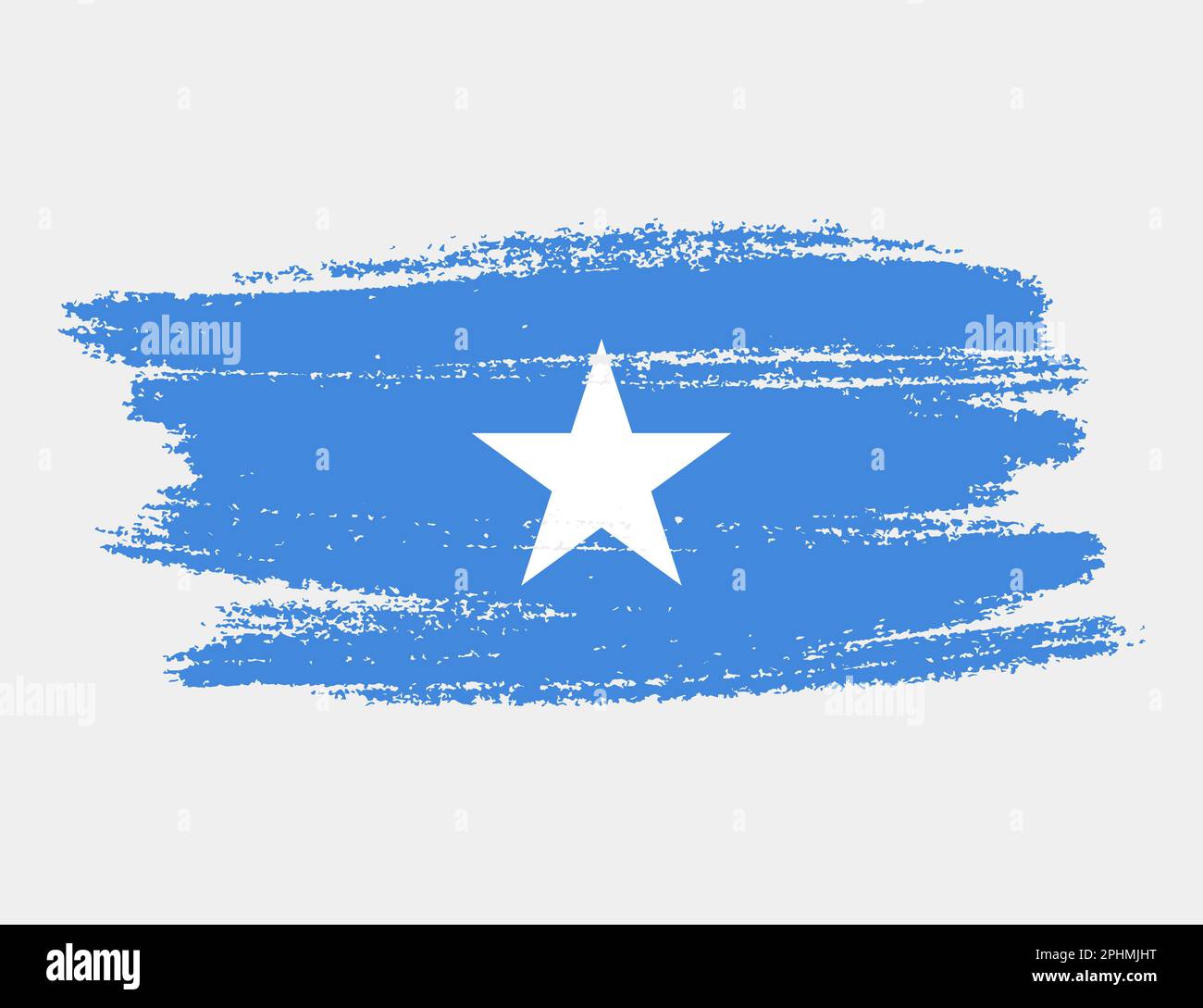 Artistic grunge brush flag of Somalia isolated on white background ...