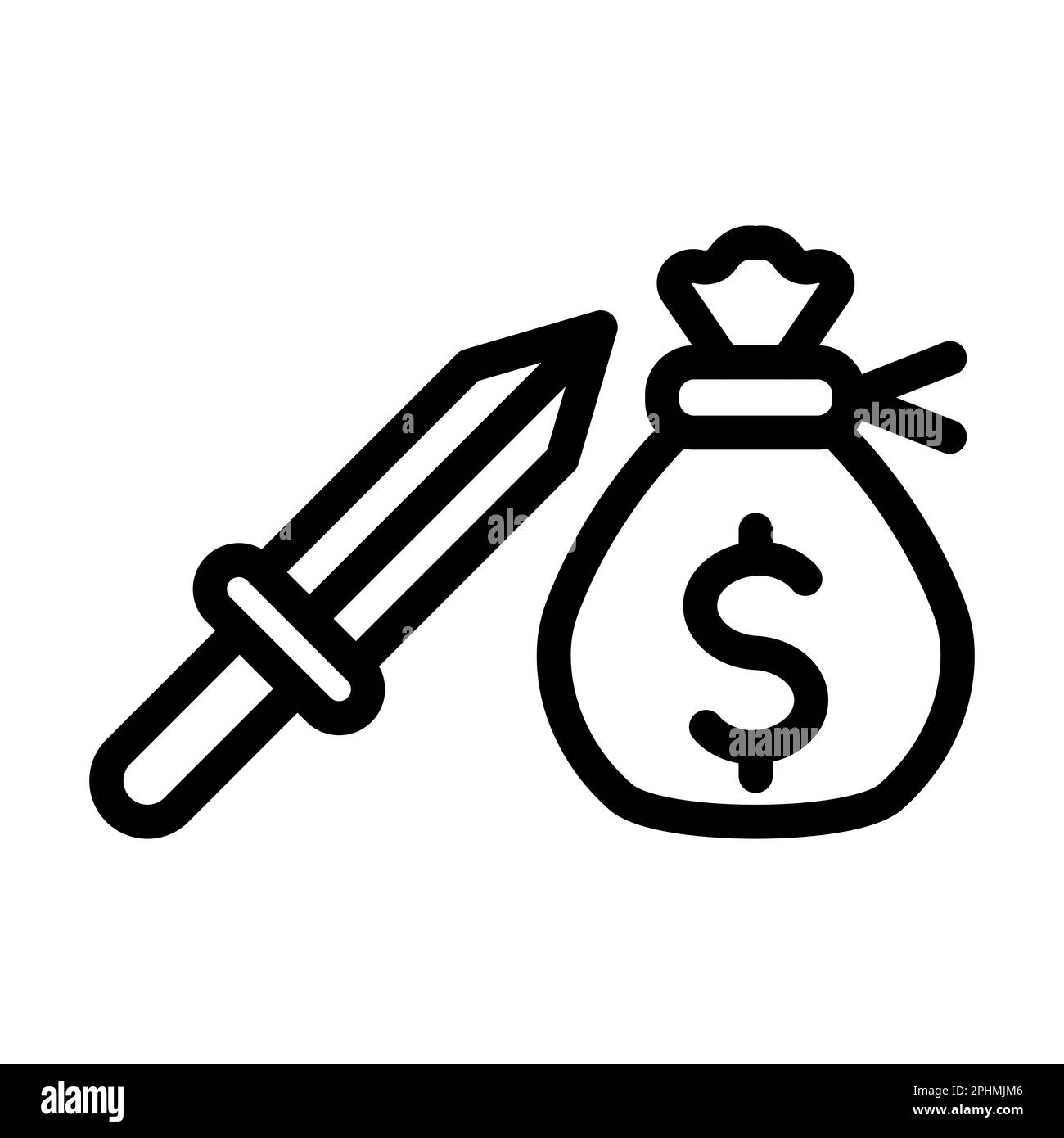 Extortion Vector Thick Line Icon For Personal And Commercial Use Stock ...