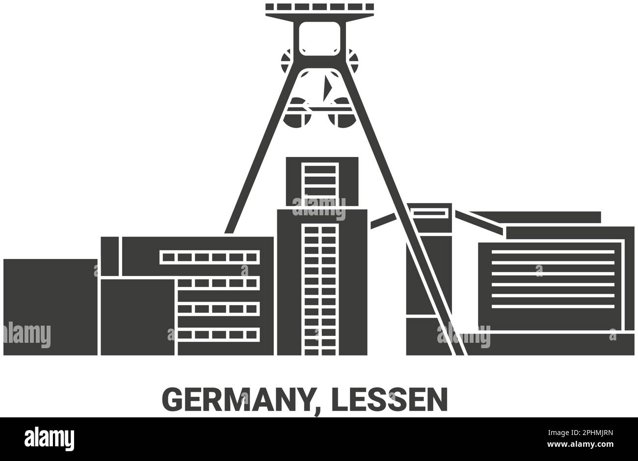 Germany, Lessen, Industry travel landmark vector illustration Stock ...
