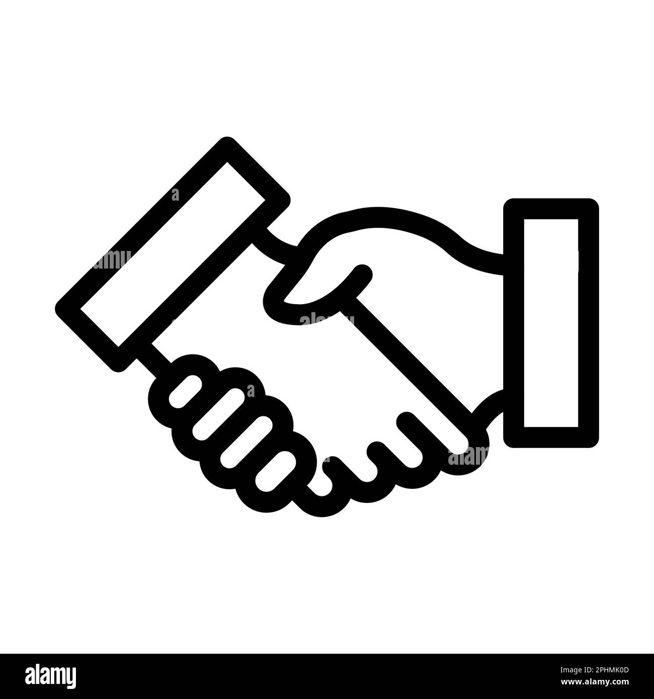 Handshake Vector Thick Line Icon For Personal And Commercial Use Stock ...