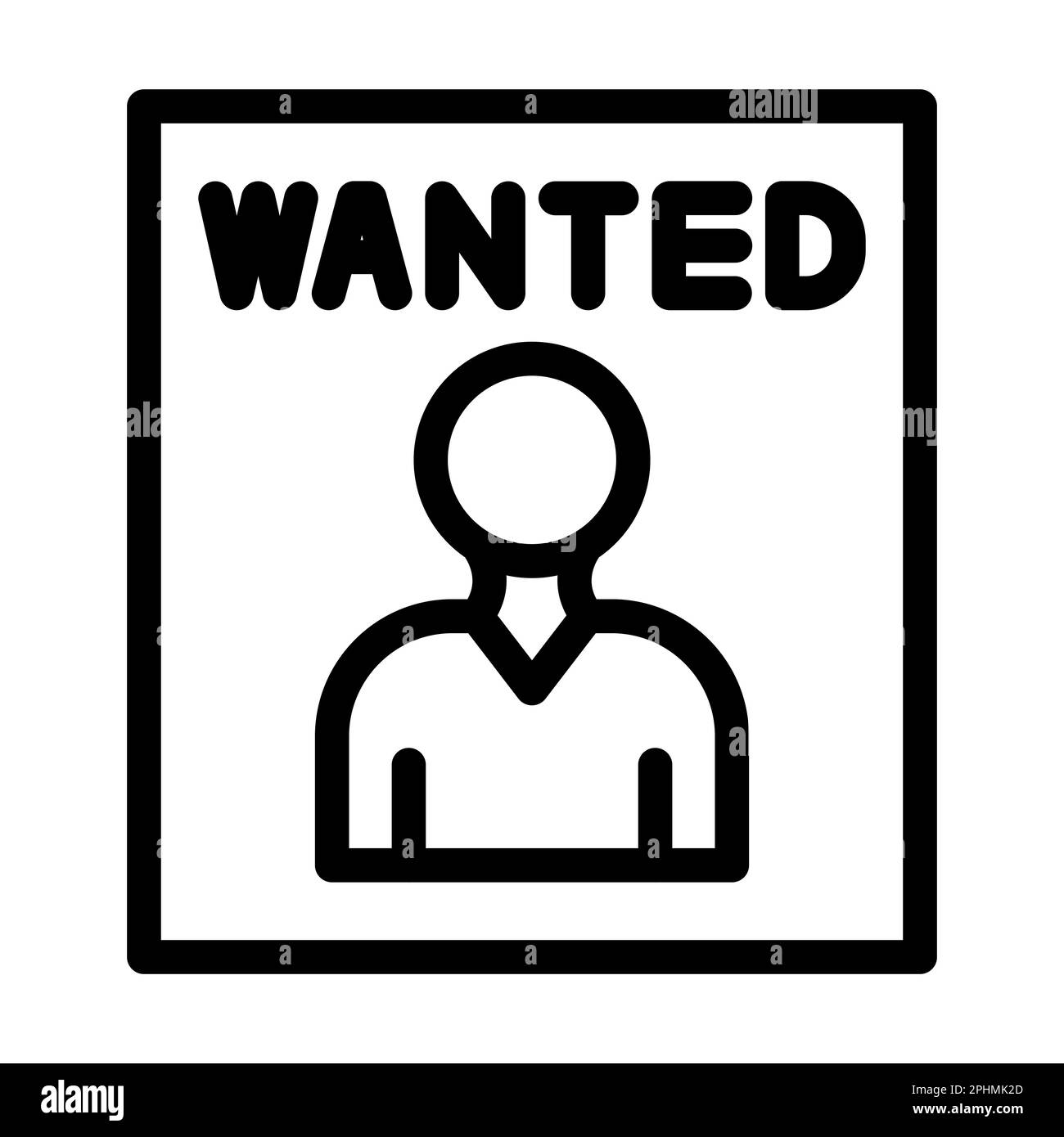Wanted Vector Thick Line Icon For Personal And Commercial Use Stock Photo - Alamy