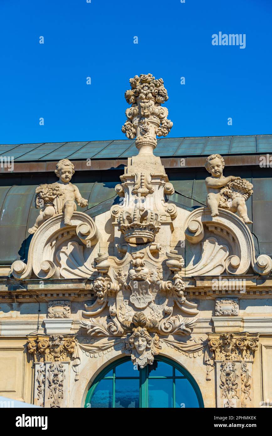 Ornaments and decoration of Zwinger palace in Dresden, Germany Stock ...