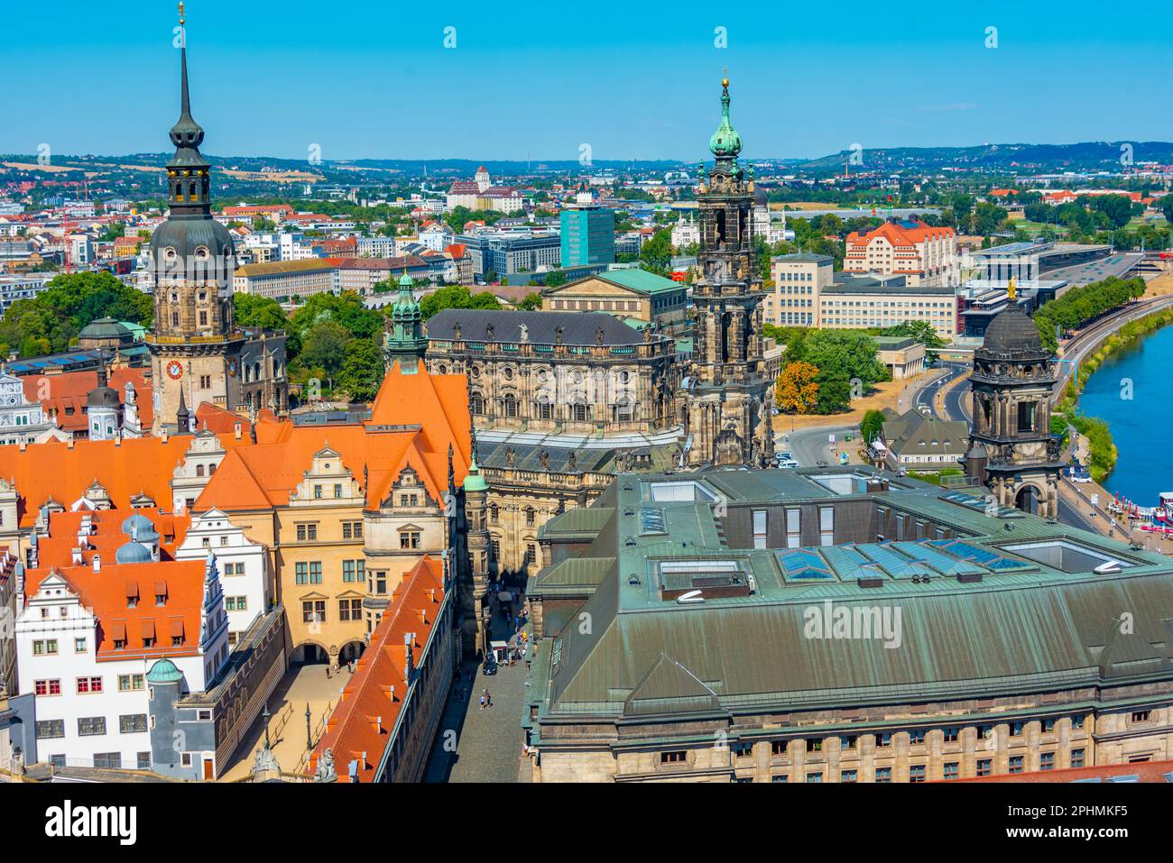 Aerial view of German town Dresden Stock Photo - Alamy