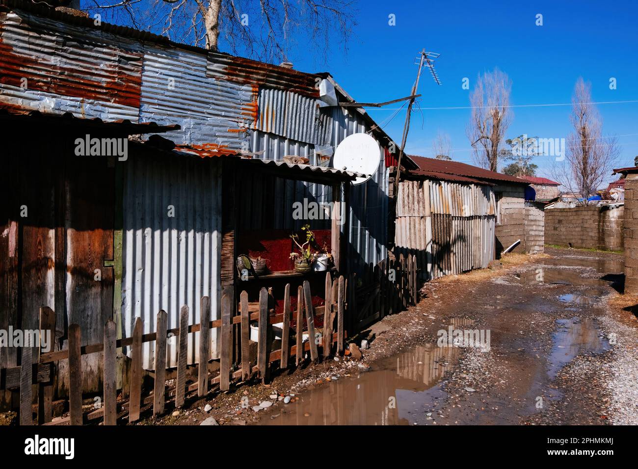 Old shabby houses in the slum district Stock Photo - Alamy