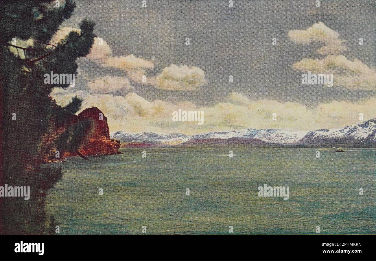 Lake Tahoe, from the Cave Rock Road (In full colour) from the book ...