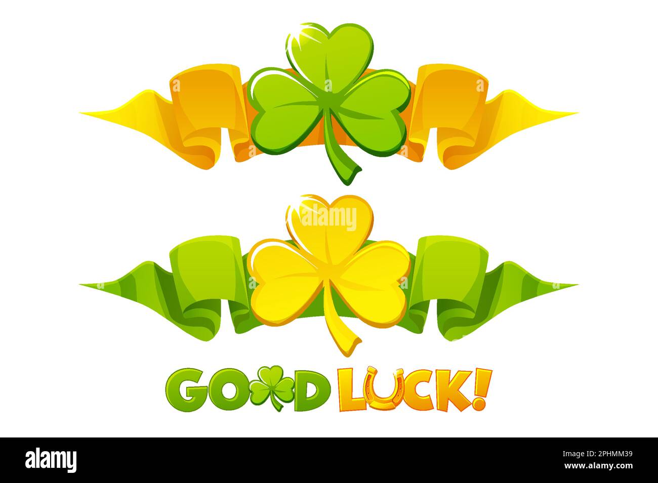 Clover plant ribbon decoration Stock Vector Images - Alamy