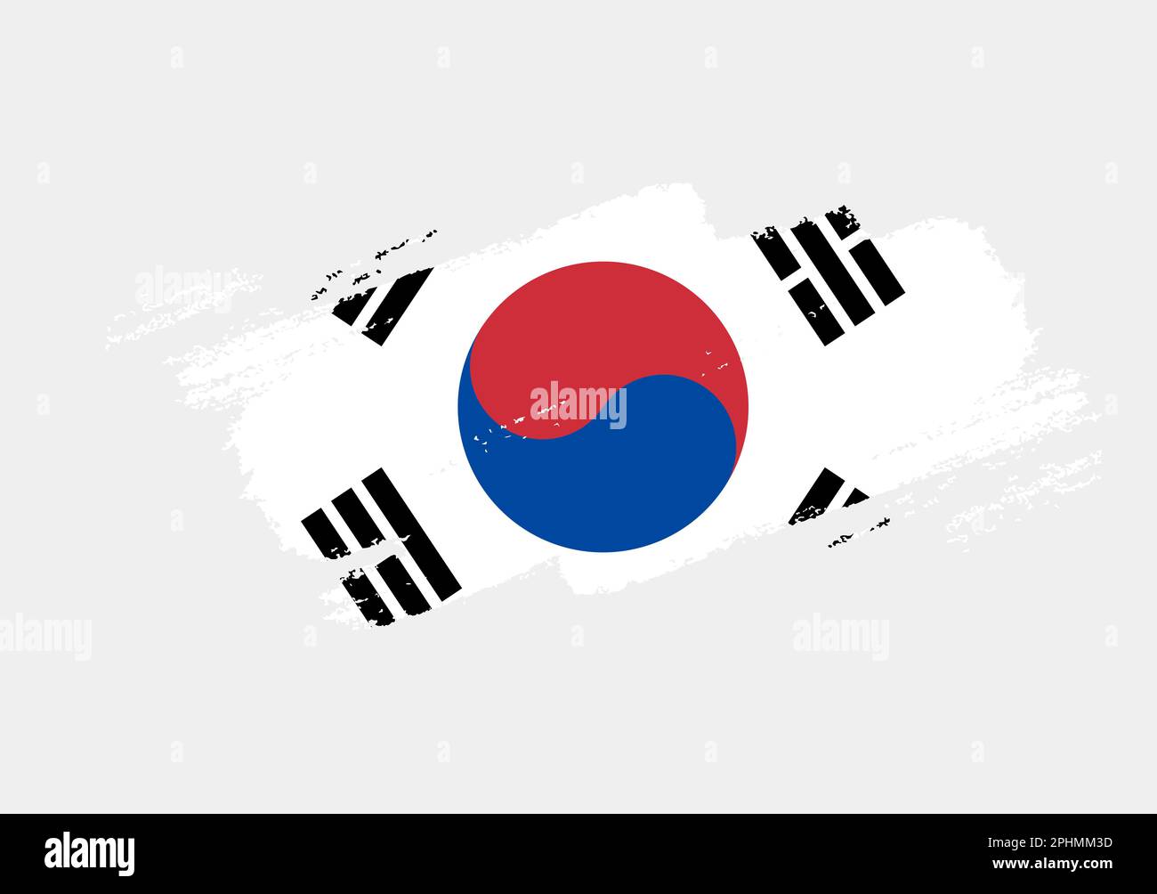 Artistic grunge brush flag of South Korea isolated on white background ... Artistic grunge brush flag of South Korea isolated on white background ...