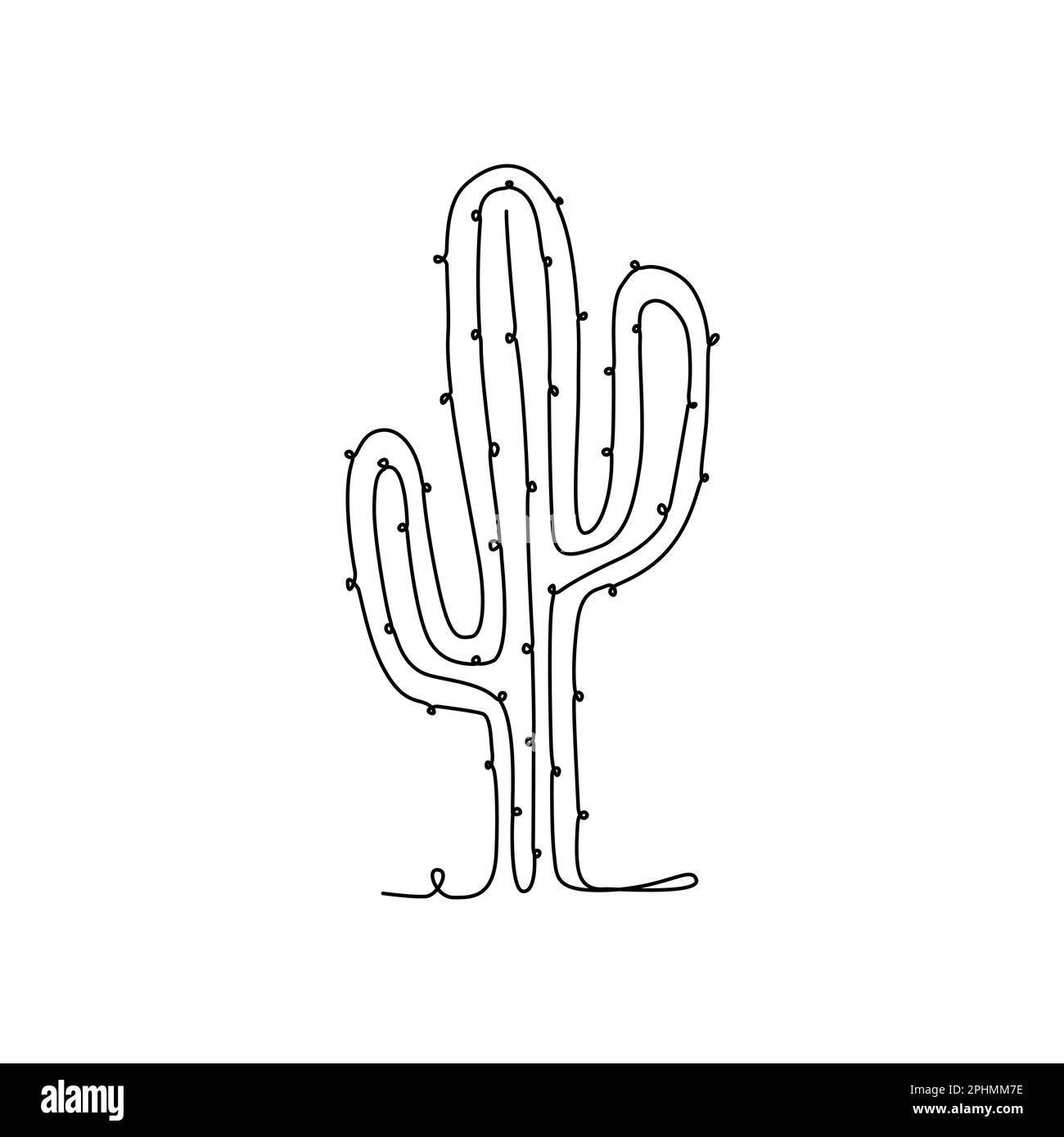 CACTUS LINE ART. Vector cactus. Continuous Line Drawing Vector for ...