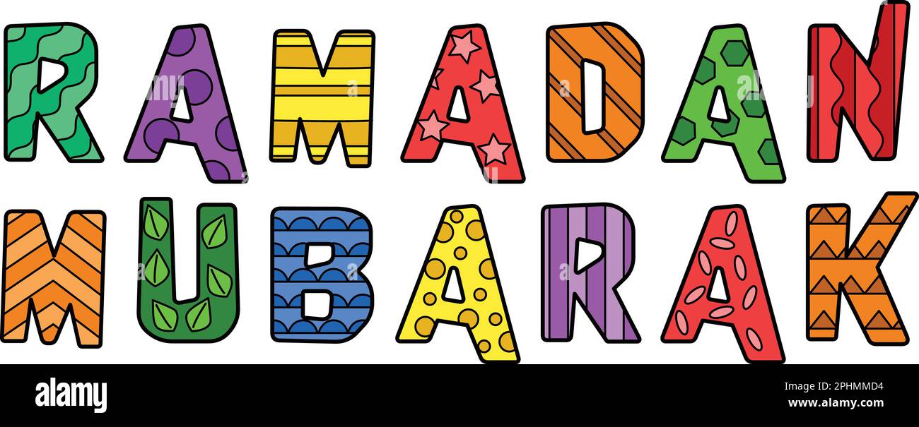 Ramadan Mubarak Cartoon Colored Clipart Stock Vector Image & Art - Alamy