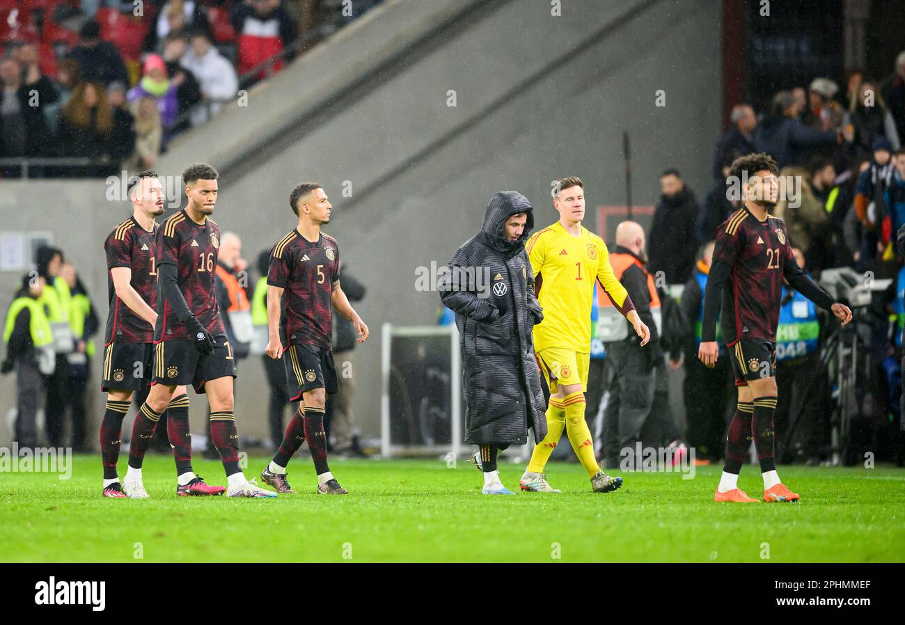 left to right Mergim BERISHA (GER), Felix NMECHA (GER), Thilo KEHRER ...