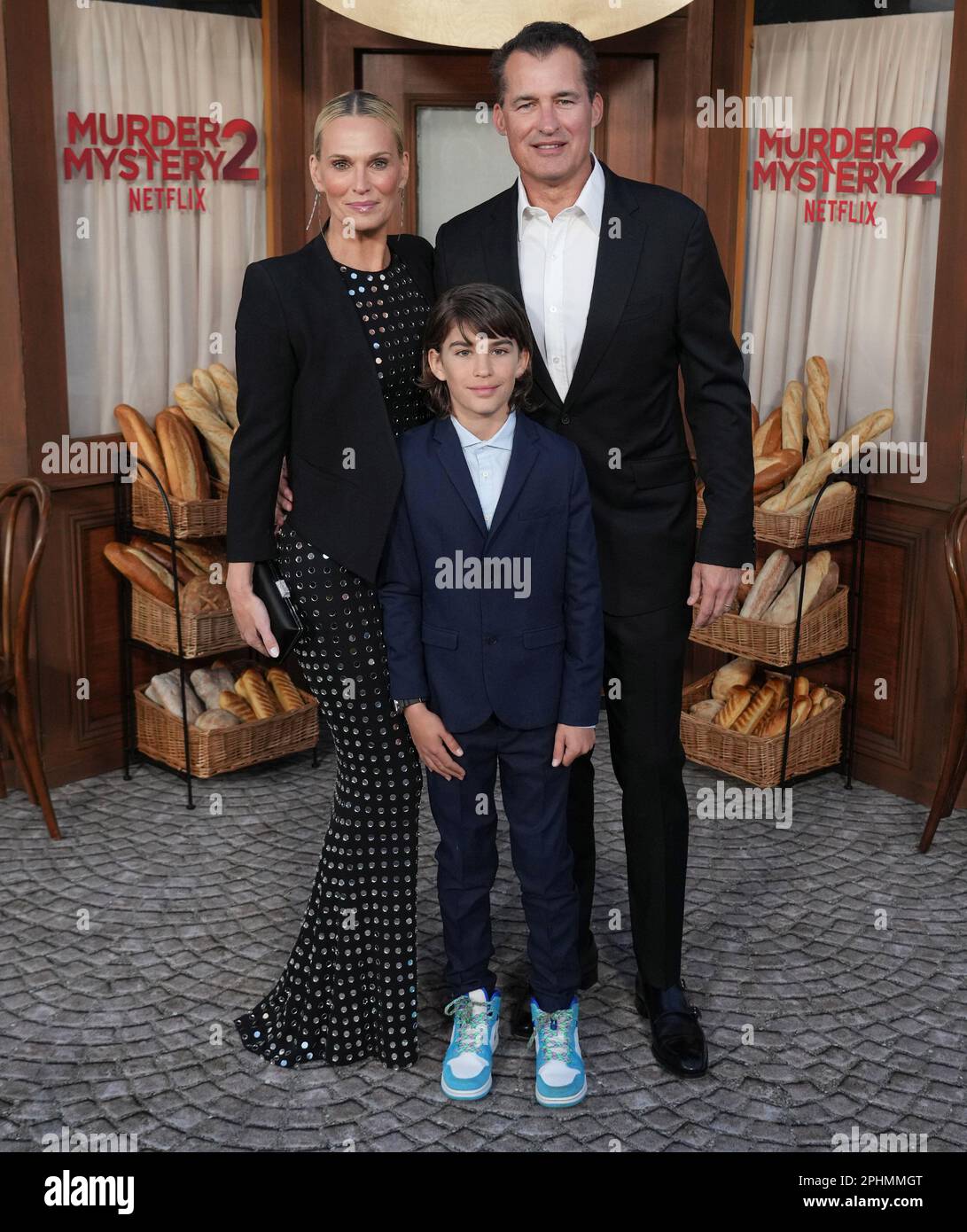 Los Angeles, USA. 28th Mar, 2023. (L-R) Molly Sims, Brooks Stuber and Scott Stuber arrives at ...