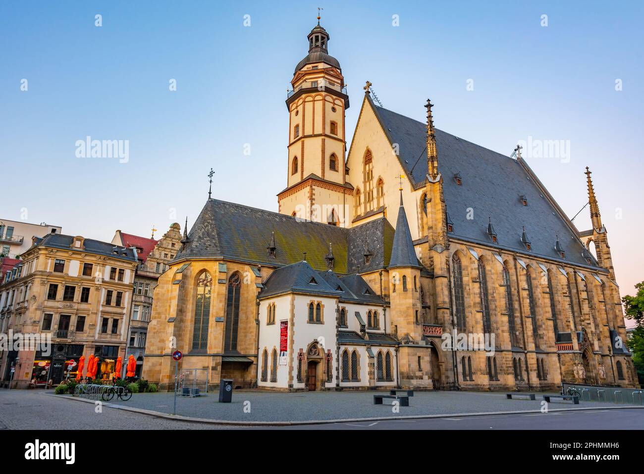Sunrise view of Saint Nicholas church in Leipzig, Germany Stock Photo ...