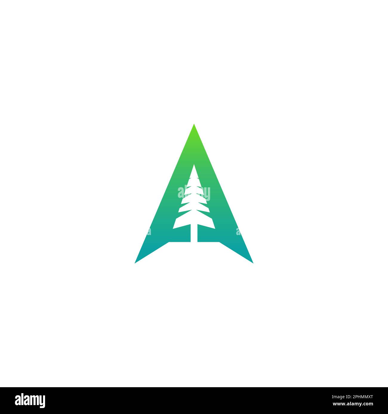 Tree Illustration Logo Design Forming A Letter. Vector Template Stock ...