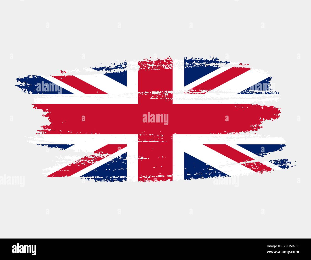 Artistic grunge brush flag of United Kingdom isolated on white ...