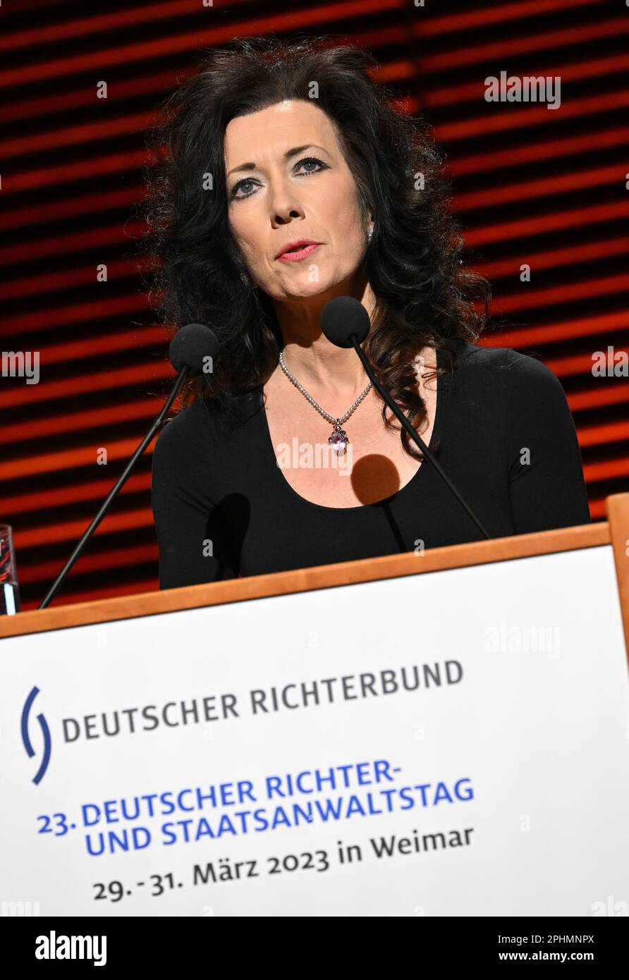 Weimar, Germany. 29th Mar, 2023. Andrea Titz, Chairwoman of the German ...