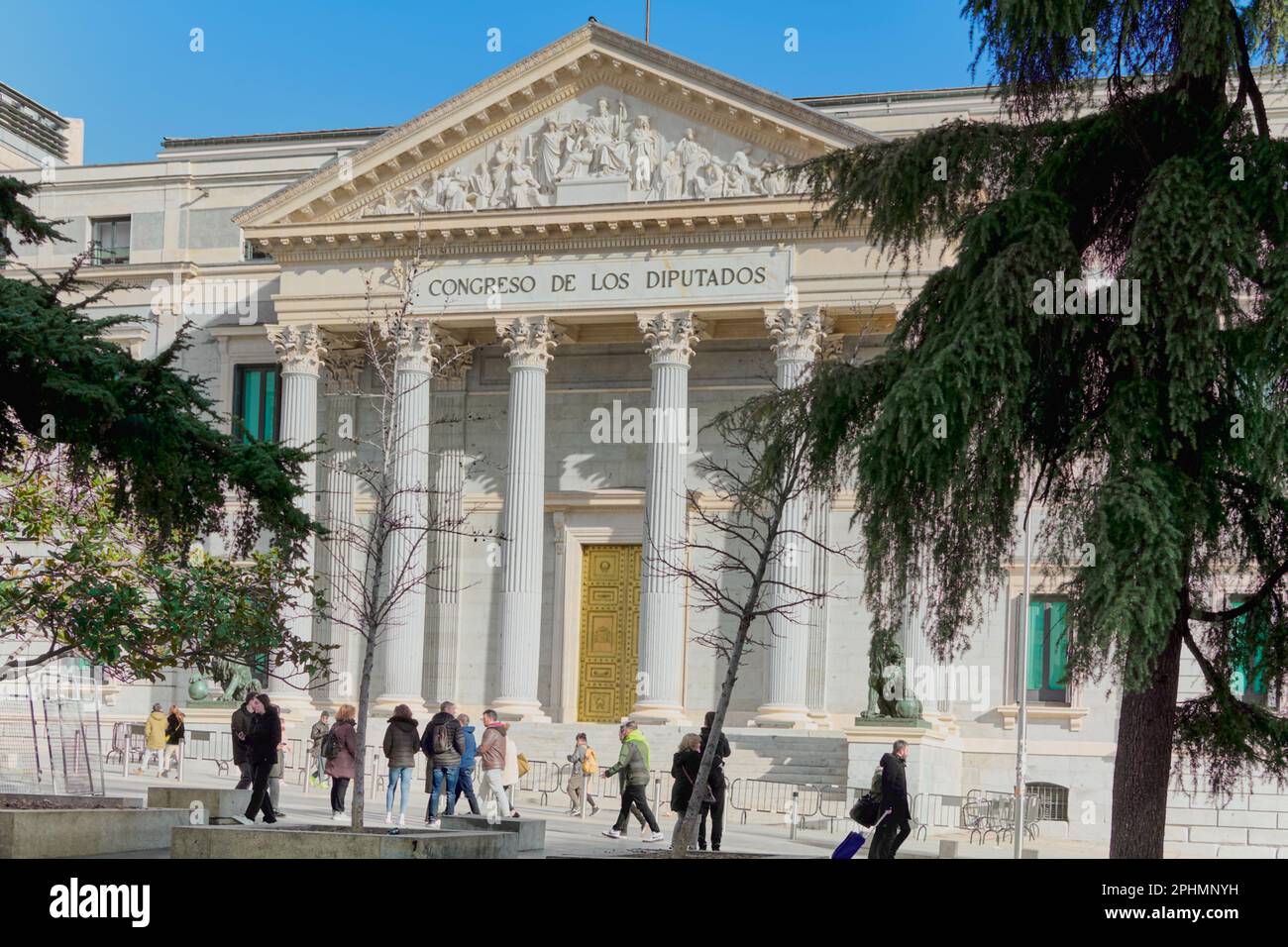 Madrid, Spain- march 29, 2023: front view of the congress of madrid in ... Madrid, Spain- march 29, 2023: front view of the congress of madrid in ...