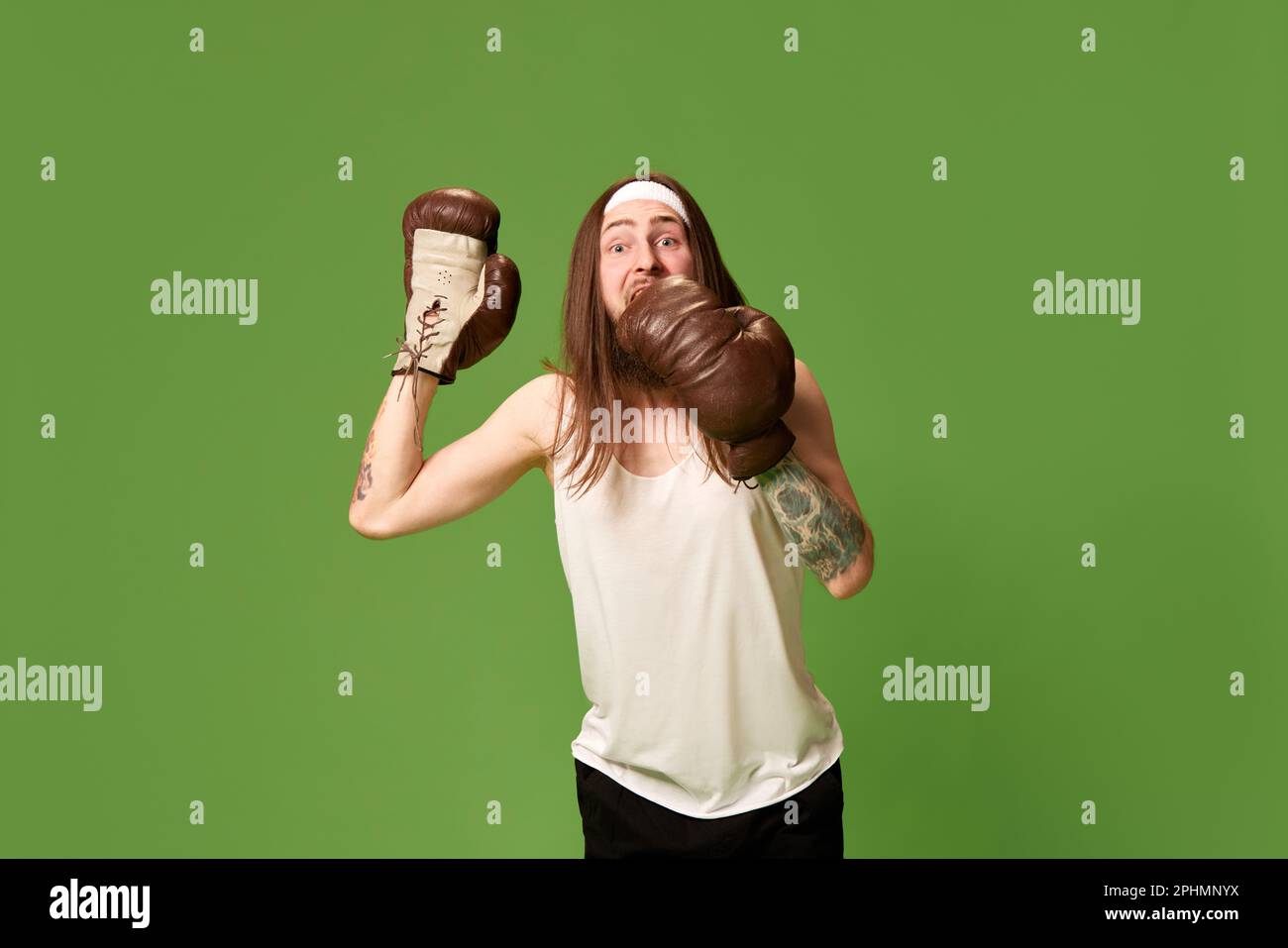 Funny man boxing gloves hi-res stock photography and images - Alamy