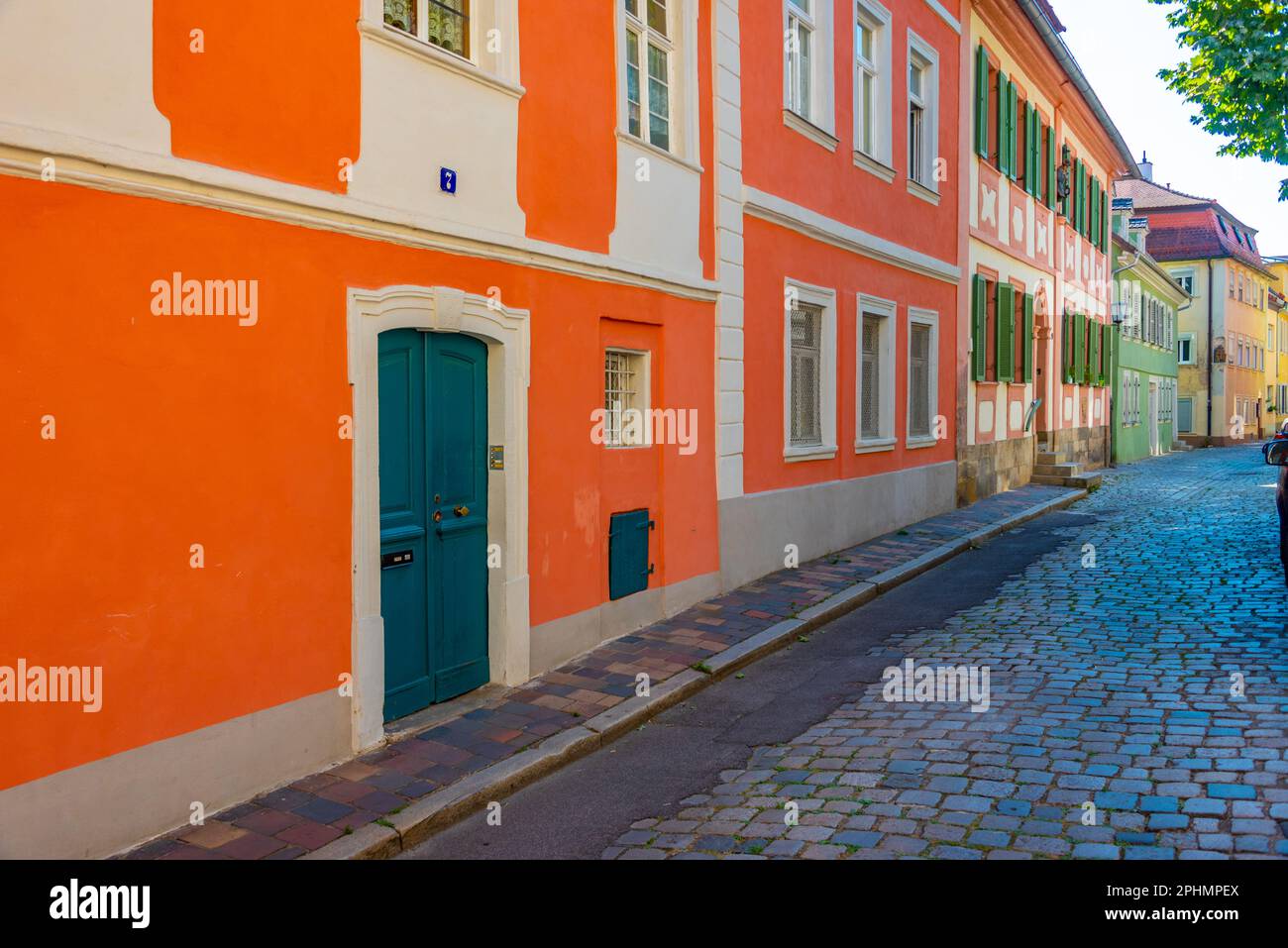 View of a street in the old town of German town Bamberg Stock Photo - Alamy