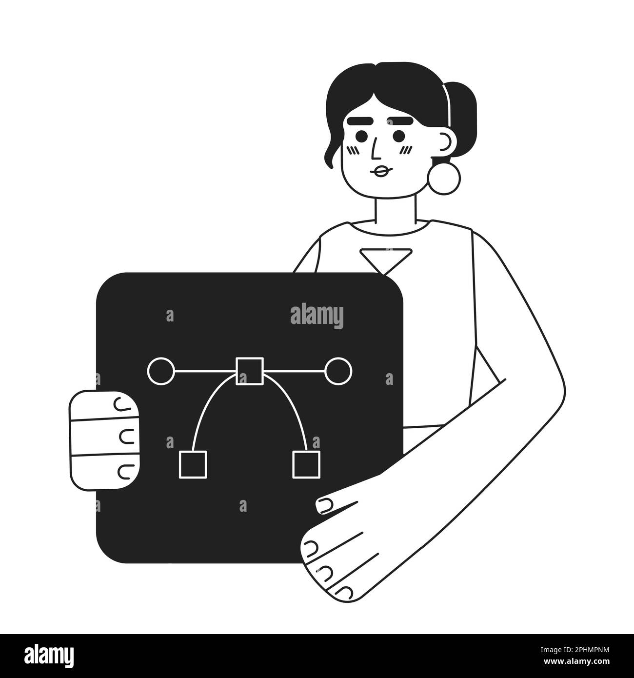 Graphic designer artist black and white concept vector spot illustration Stock Vector Image ...