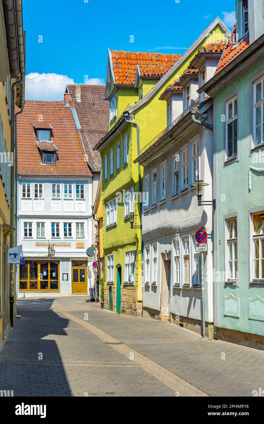 View of a street in the old town of German town Coburg Stock Photo - Alamy